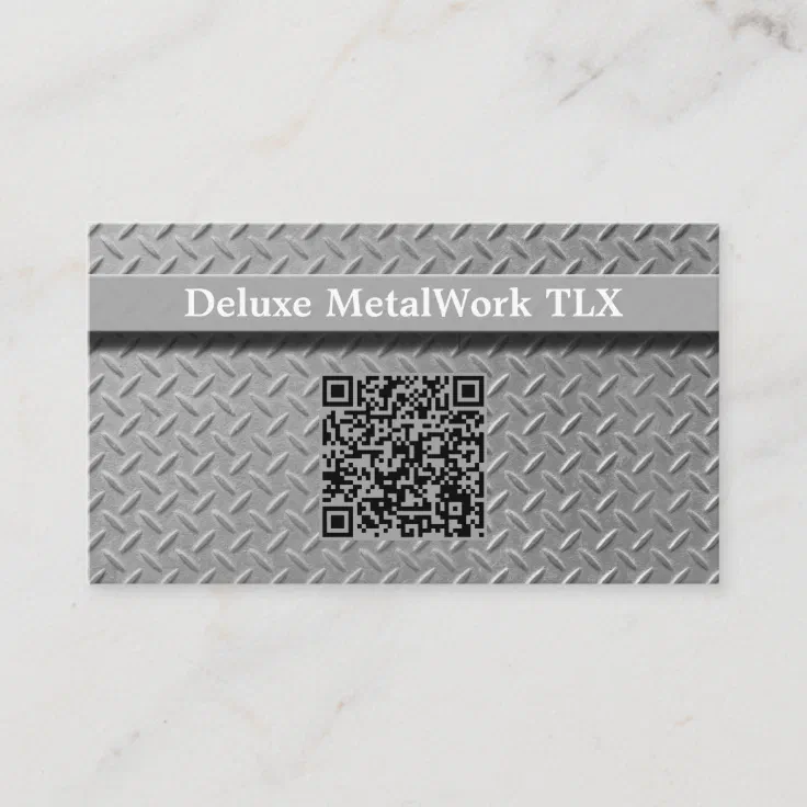 Professional Diamond Plate QR Code Rustic Business Business Card | Zazzle