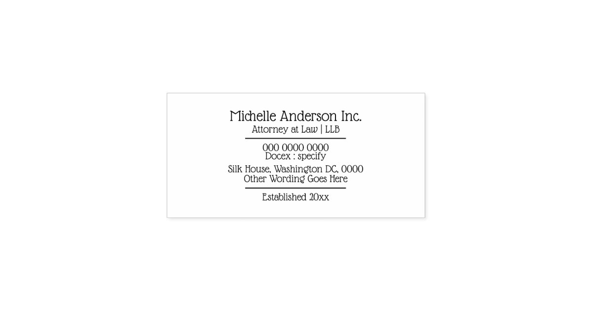 Professional DIY business particulars classy chic Self-inking Stamp ...