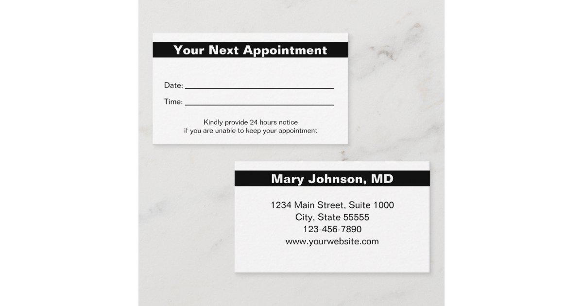 Professional Doctor Appointment Reminder Card | Zazzle