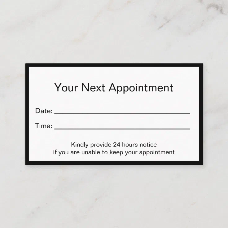 Professional Doctor's Office Appointment Card | Zazzle