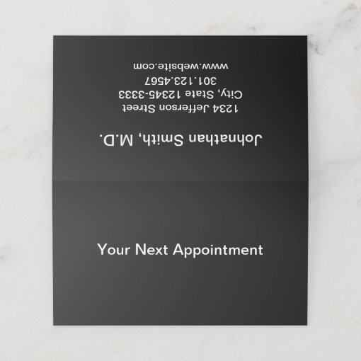 Professional Doctor's Office Your Next Appointment Card | Zazzle