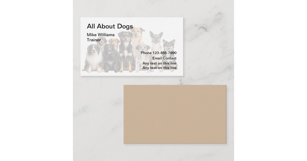 Professional Dog Trainer Business Cards | Zazzle