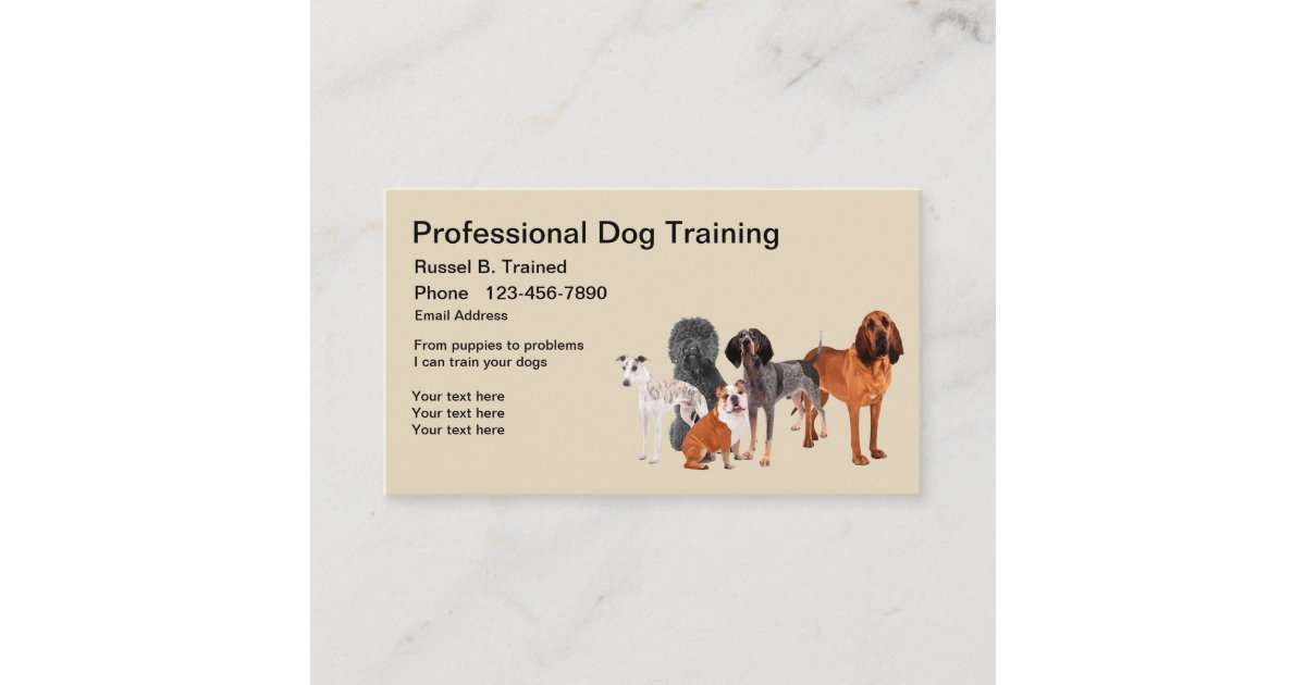 Professional Dog Training Service Business Card | Zazzle