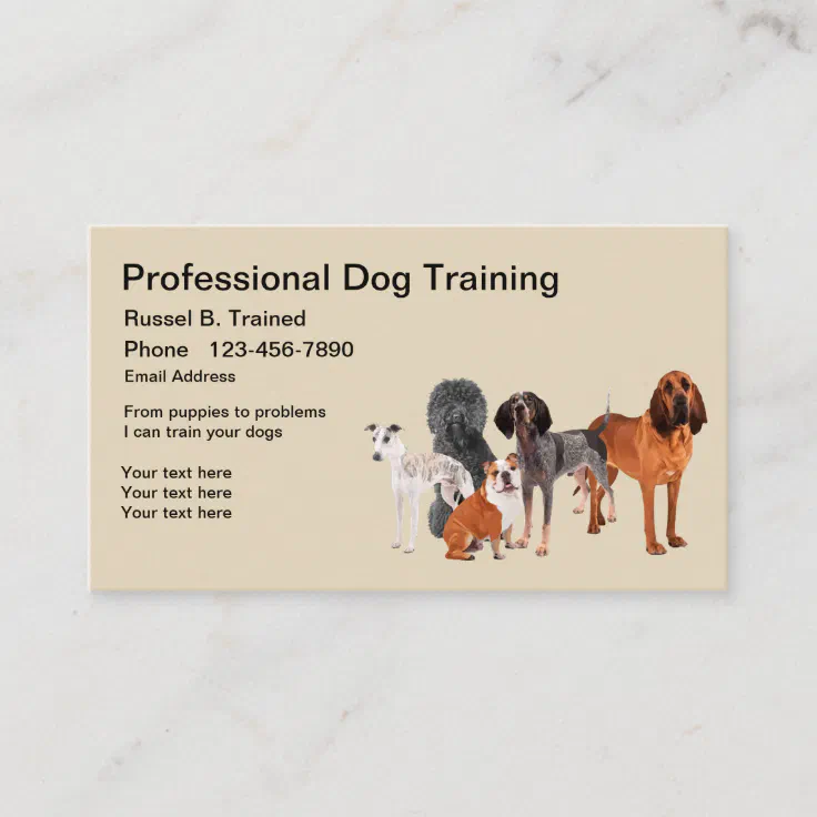 Professional Dog Training Service Business Card | Zazzle