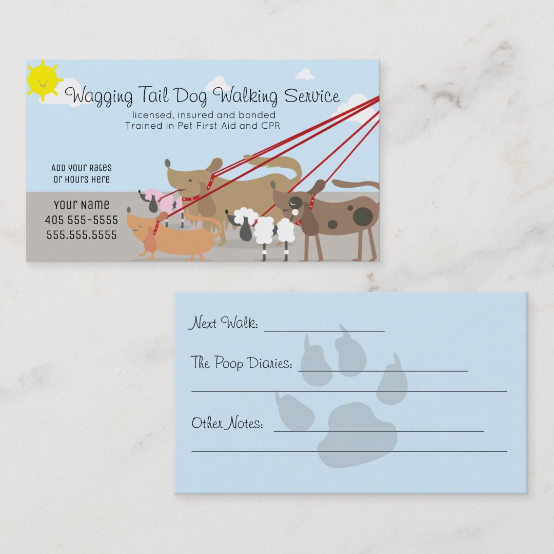 Professional Dog Walking Service Business Business Card | Zazzle