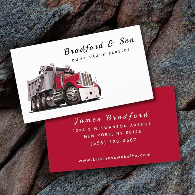 Professional Dump Truck Service Company Business Card | Zazzle