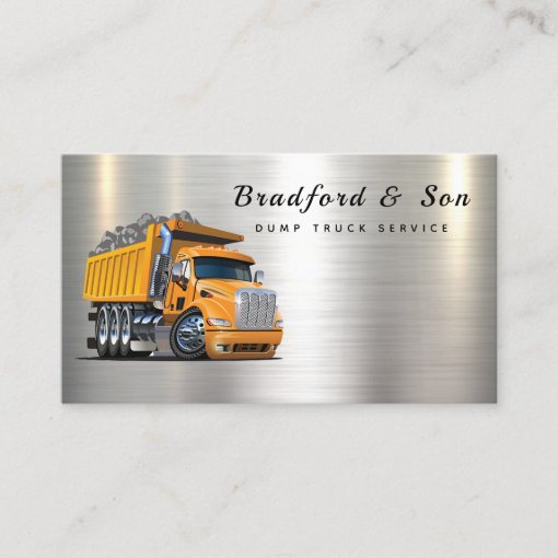 Professional Dump Truck Service Company Chrome Business Card | Zazzle