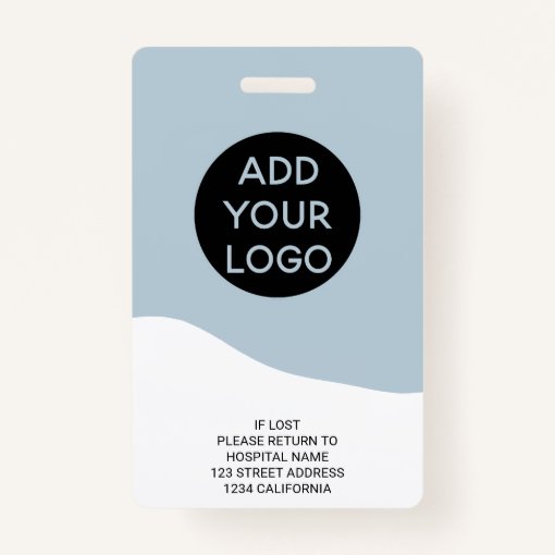 Professional editable blue nurse photo logo code badge | Zazzle