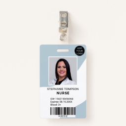 Professional editable blue nurse photo logo code badge | Zazzle