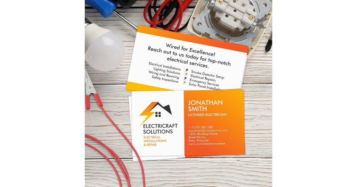 Professional Electrical Contractor - Electrician Business Card | Zazzle