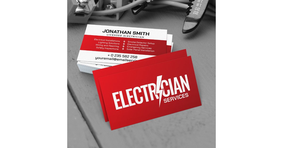 Professional Electrical Contractor - Electrician Business Card | Zazzle