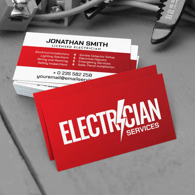 Professional Electrical Contractor - Electrician Business Card | Zazzle