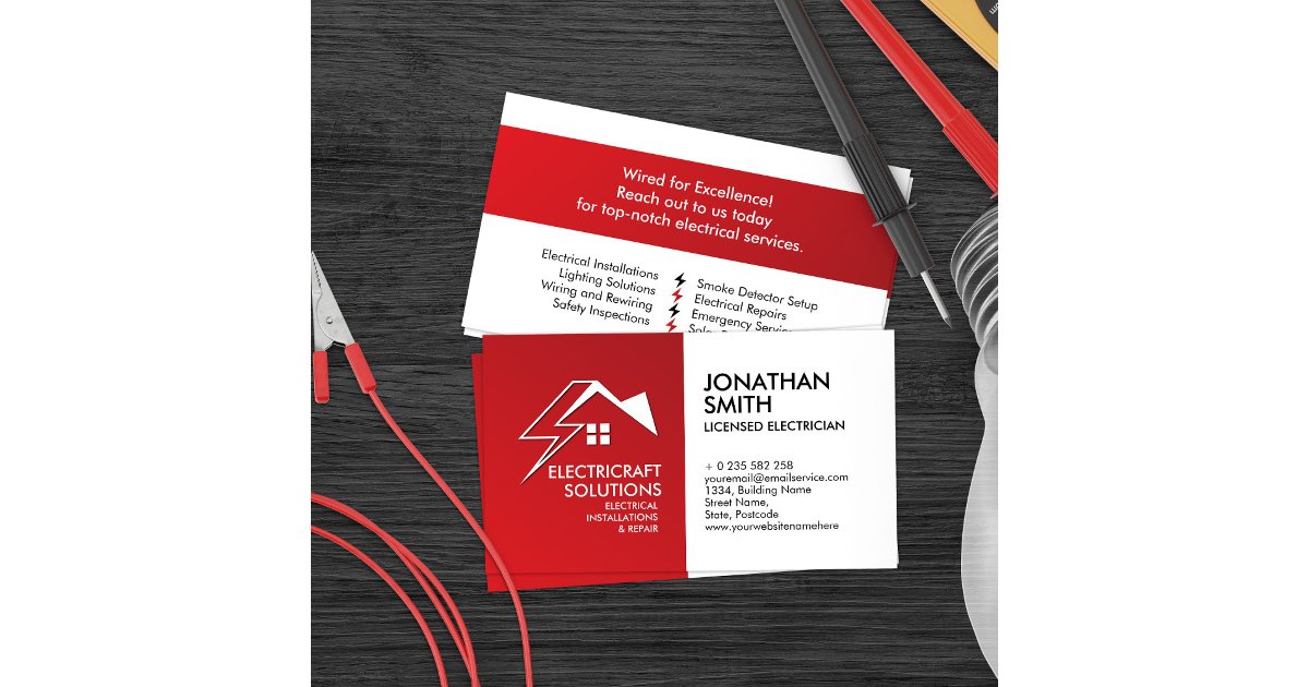 Professional Electrical Contractor - Electrician Business Card | Zazzle