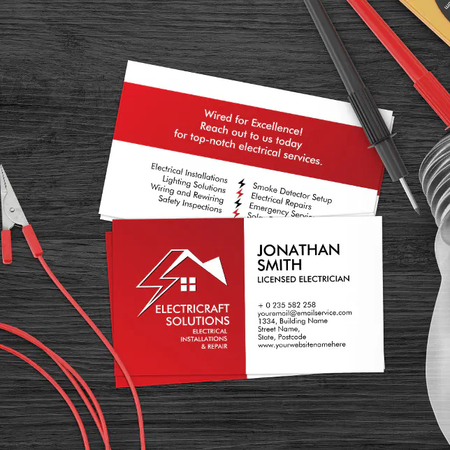 Professional Electrical Contractor - Electrician Business Card | Zazzle