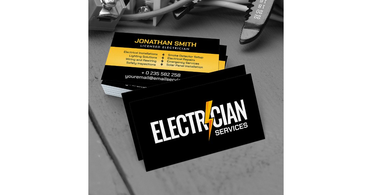 Professional Electrical Contractor - Electrician Business Card | Zazzle