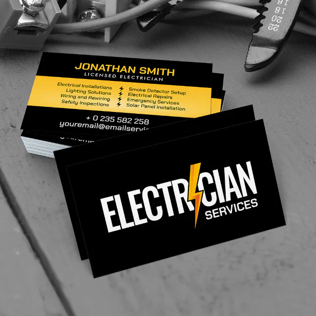 Professional Electrical Contractor - Electrician Business Card | Zazzle