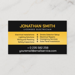 Professional Electrical Contractor - Electrician Business Card | Zazzle