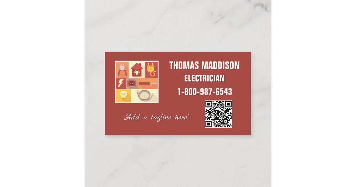 Professional Electrician Iconic Business Business Card | Zazzle