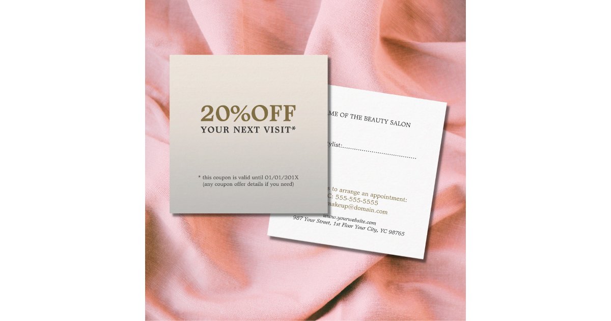 Professional Elegant Beauty Salon Coupon | Zazzle