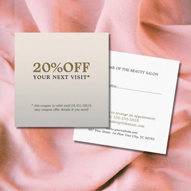 Professional Elegant Beauty Salon Coupon | Zazzle