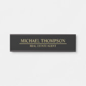 Professional Elegant Black and Gold Door Sign | Zazzle