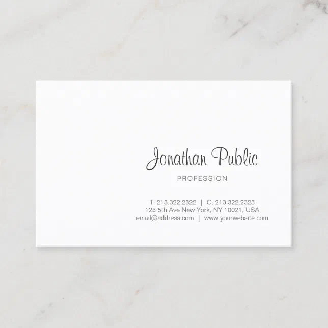 Professional Elegant Calligraphy Script Modern Business Card | Zazzle