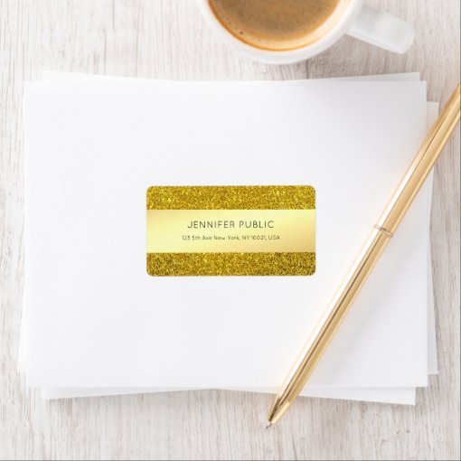 Professional Elegant Gold Glitter Template Modern Label | Zazzle