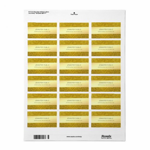 Professional Elegant Gold Glitter Template Modern Label | Zazzle
