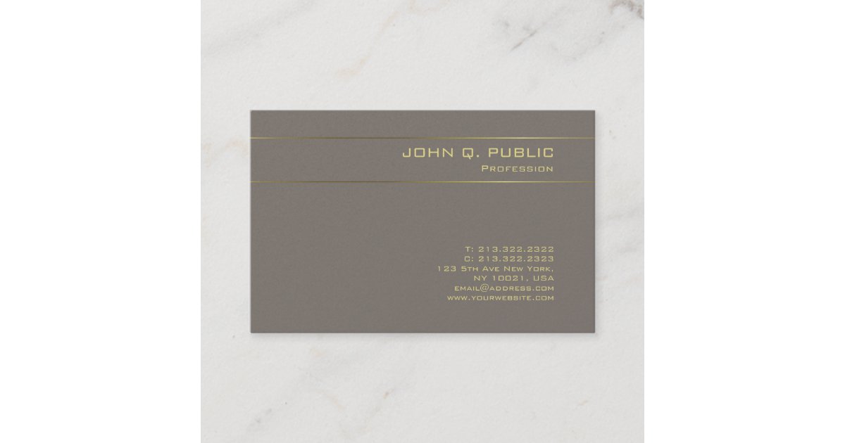 Professional Elegant Gold Text Luxury Template Business Card | Zazzle