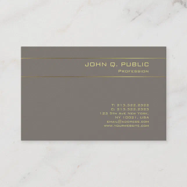 Professional Elegant Gold Text Luxury Template Business Card | Zazzle