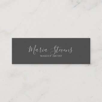 Professional Elegant Grey Signature Mini Business Card | Zazzle