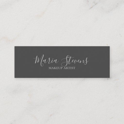 Professional Elegant Grey Signature Mini Business Card | Zazzle