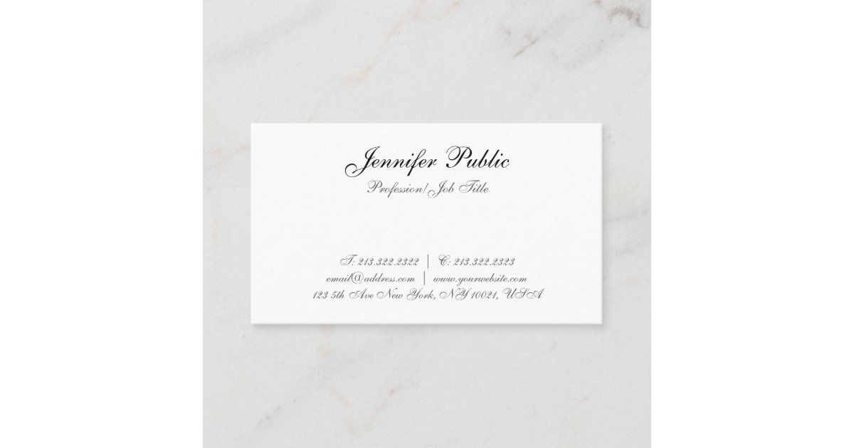 Professional Elegant Handwritten Text Modern Business Card | Zazzle