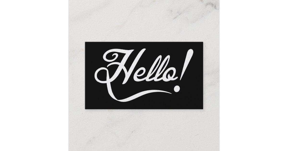 Professional Elegant Hello! Business Card | Zazzle