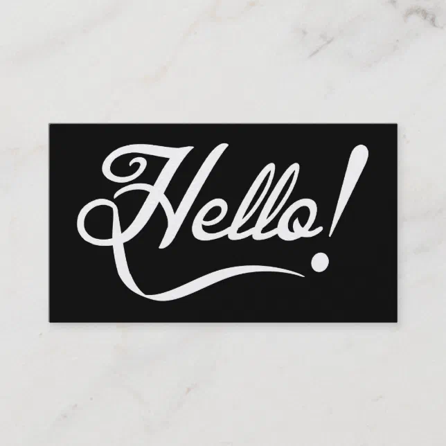 Professional Elegant Hello! Business Card | Zazzle