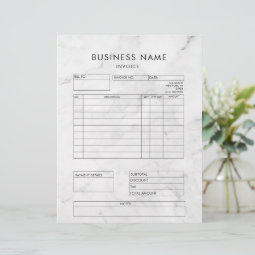 Professional Elegant Marble Invoice Receipt Letterhead | Zazzle