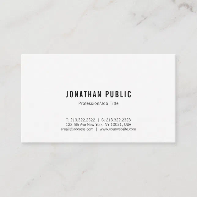 Professional Elegant Minimalist Modern Simple Chic Business Card | Zazzle