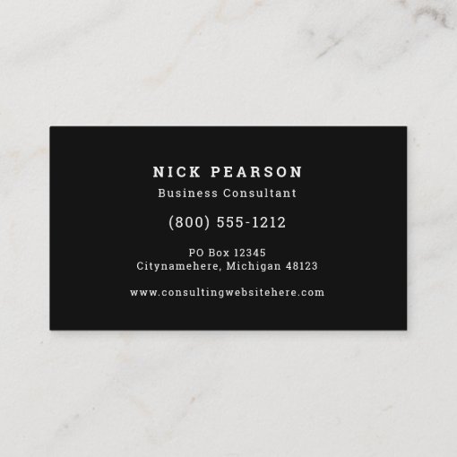 Professional Elegant Modern Black Monogram Initial Business Card | Zazzle