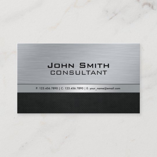Professional Elegant Modern Black Silver Metal Business Card | Zazzle.com