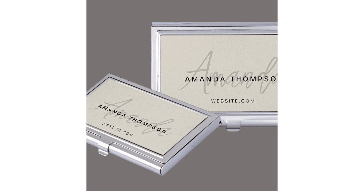 Professional Elegant Modern Personalized With Name Business Card Case ...