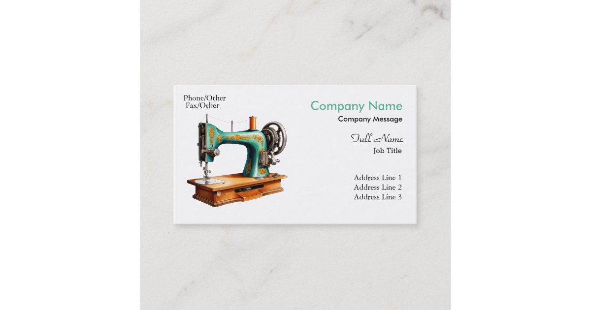 Professional Elegant Modern Sewing Machine Business Card | Zazzle