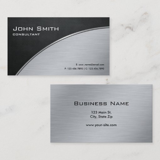 Professional Elegant Modern Silver Computer Repair Business Card | Zazzle