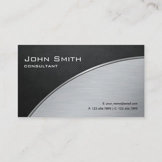 Professional Elegant Modern Silver Computer Repair Business Card | Zazzle