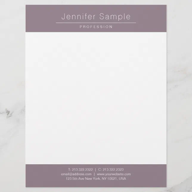 Professional Elegant Modern Simple Design Template Letterhead | Zazzle
