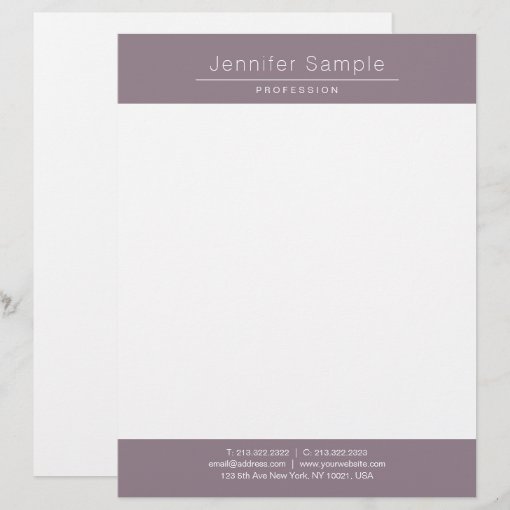 Professional Elegant Modern Simple Design Template Letterhead | Zazzle