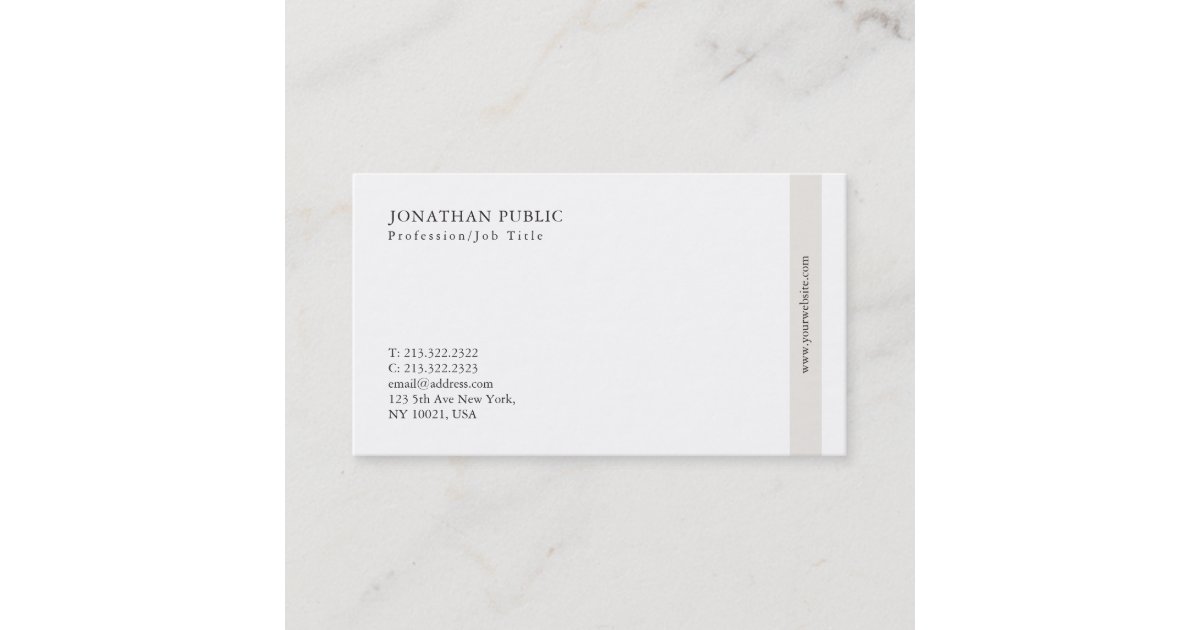 Professional Elegant Modern Simple Plain Business Card | Zazzle