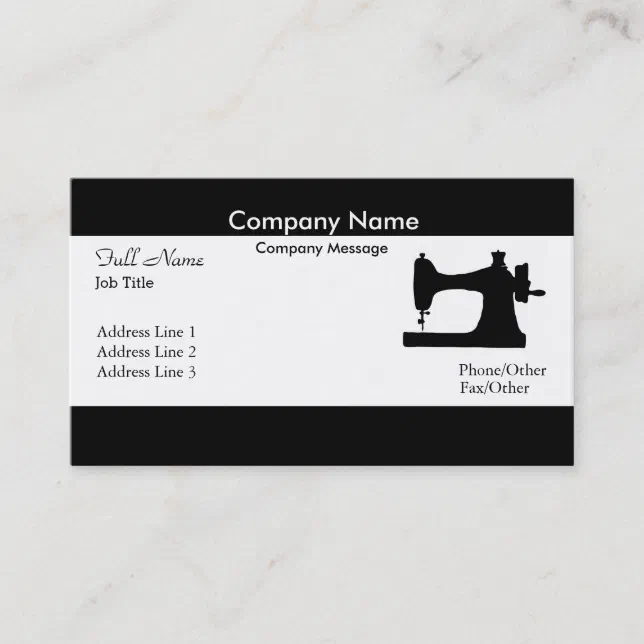 Professional Elegant Modern White Sewing Machine Business Card | Zazzle