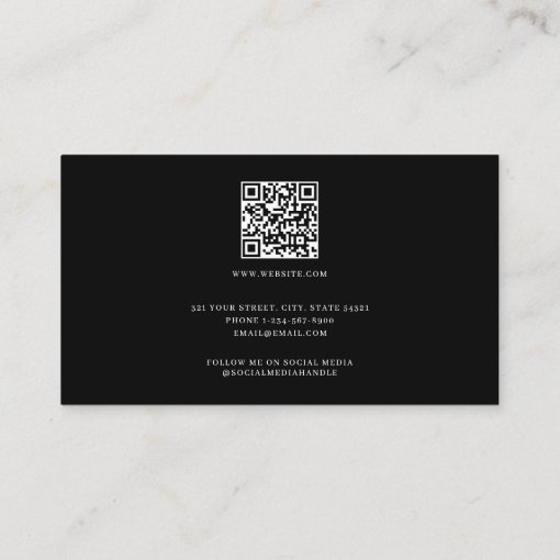 Professional Elegant Monogram Minimalist QR Code Business Card | Zazzle