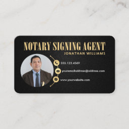 Professional Elegant Notary Signing Agent Photo Business Card | Zazzle