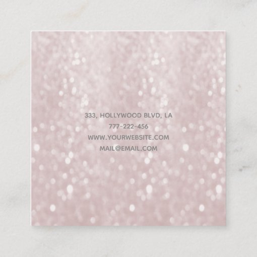 Professional elegant pale pink bokeh pearls square business card | Zazzle